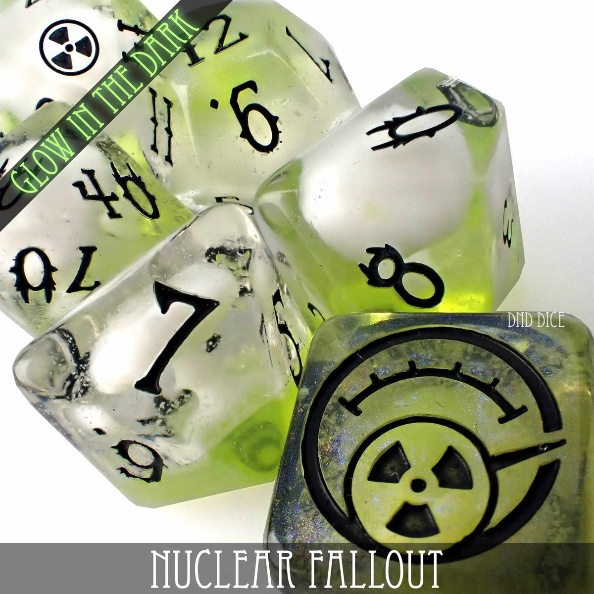 Nuclear Fallout - 11 Dice Set (Glow)